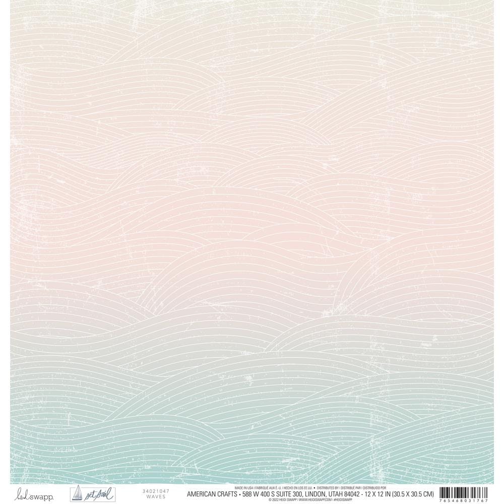 Heidi Swapp Set Sail Double-Sided Cardstock 12"X12" Waves