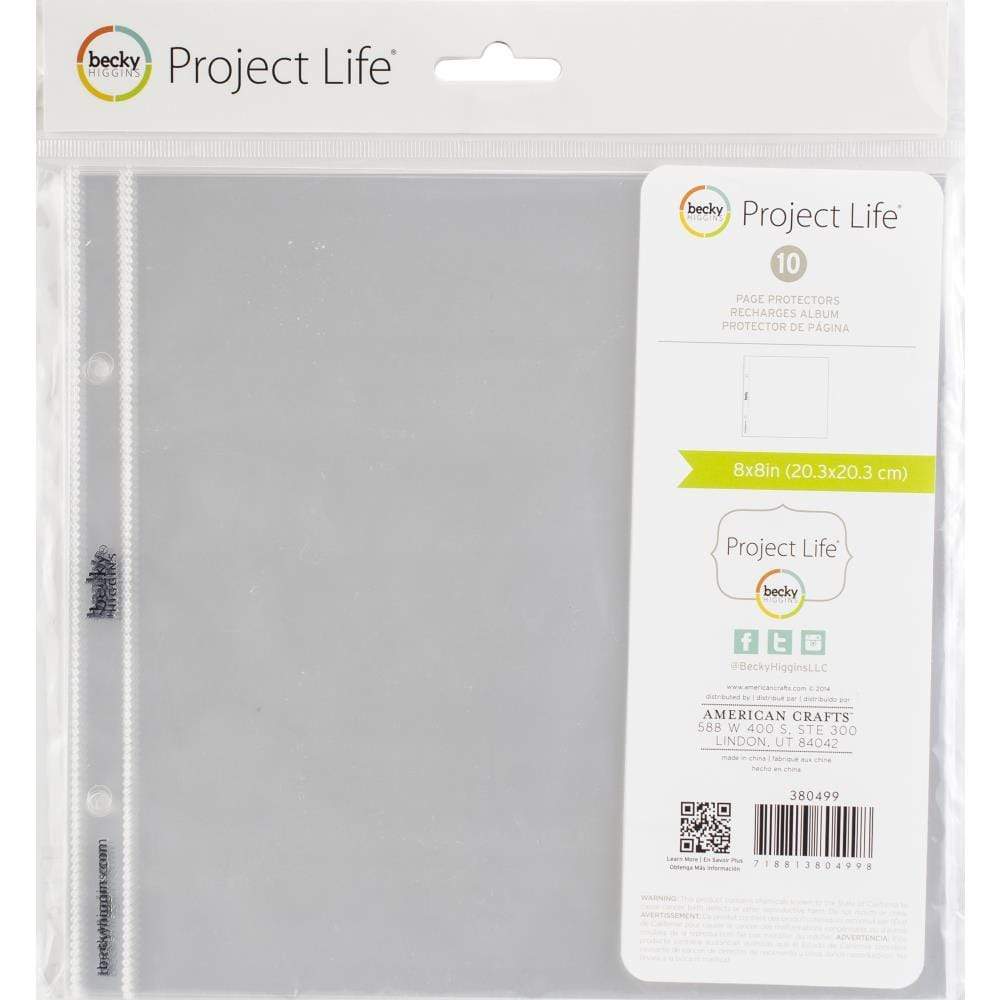 Project Life Page Protectors 8"X8" 10/Pkg