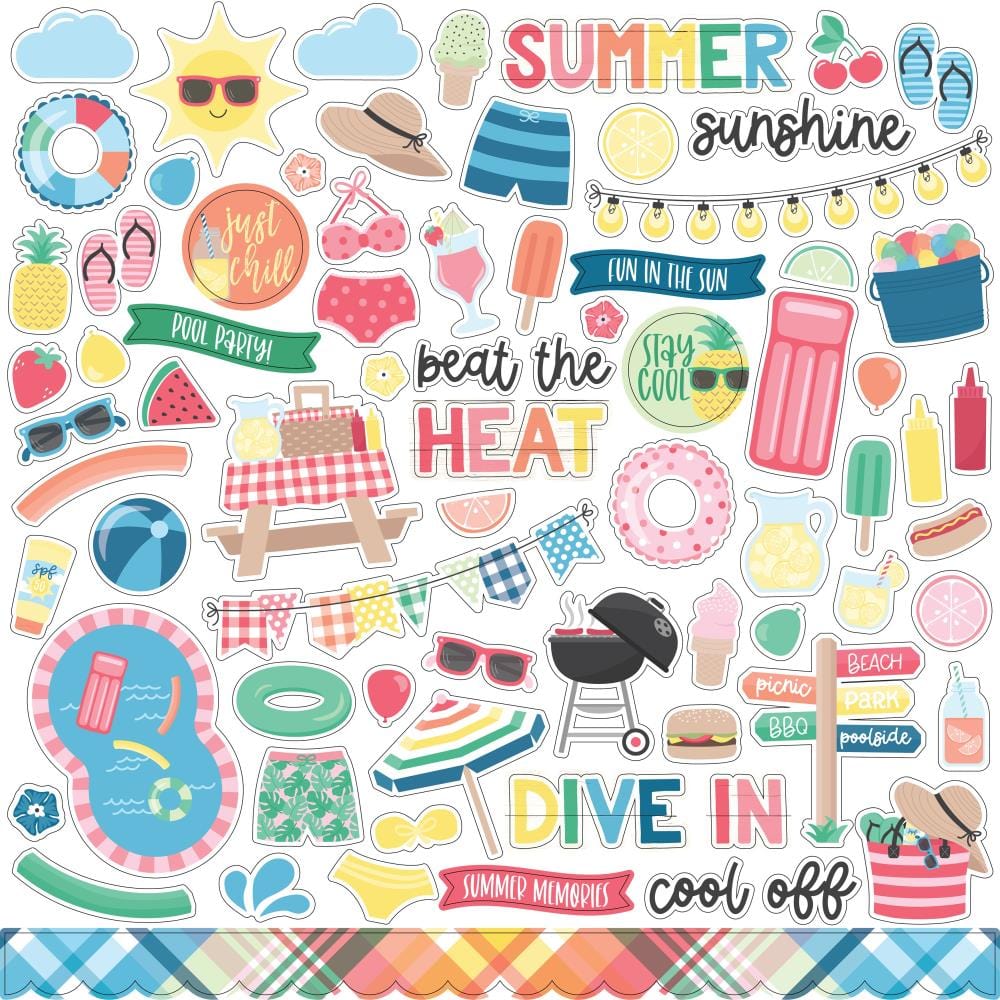 Echo Park Sun Kissed Cardstock Stickers 12"X12" Elements