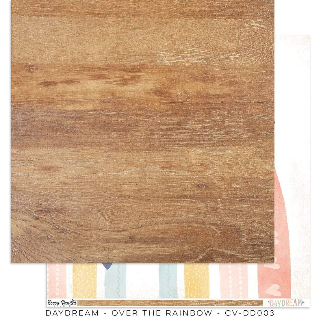 Cocoa Vanilla Daydream Double Sided 12'x12 Paper - Over the Rainbow