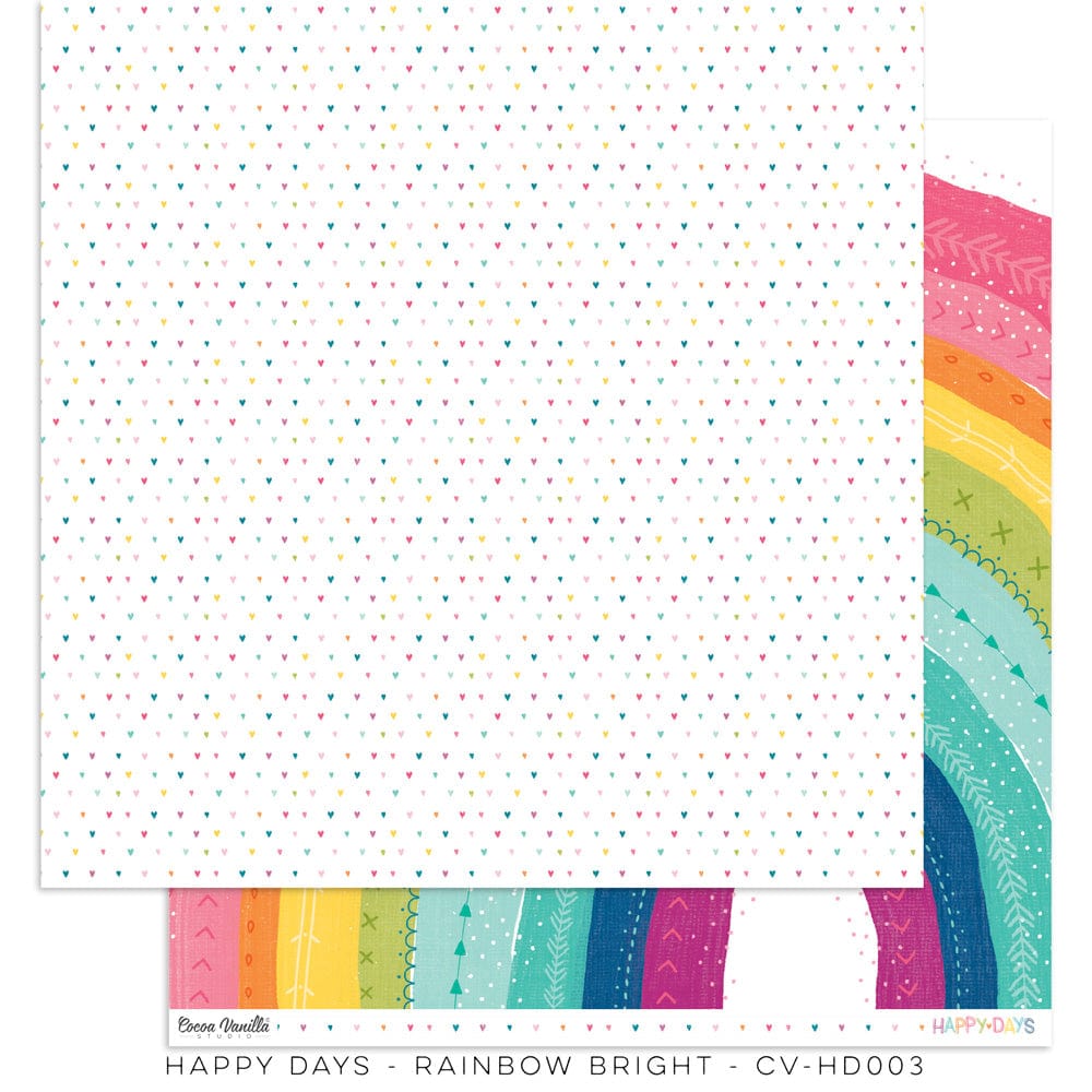 Cocoa Vanilla Happy Days – Rainbow Bright Double Sided Paper