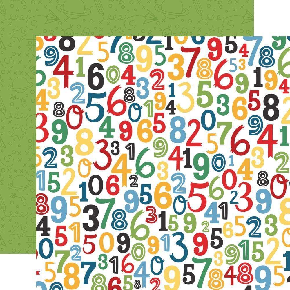 School Rules Double-Sided Cardstock 12"X12" - Numbers