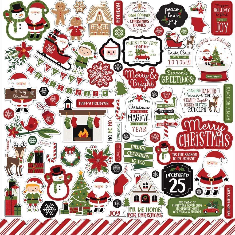 Christmas Magic Cardstock Stickers 12"X12" Elements