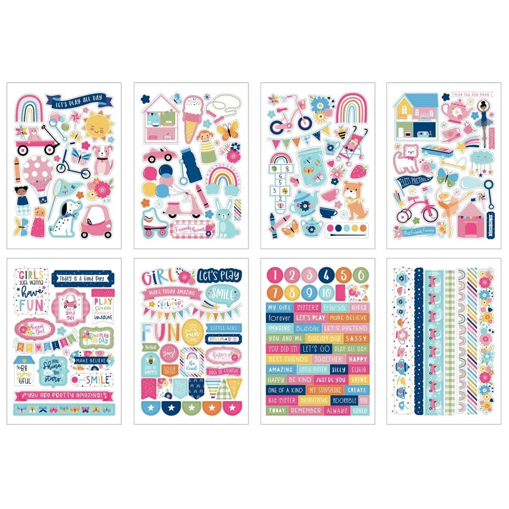 Echo Park Sticker Book Play All Day Girl 16 pages