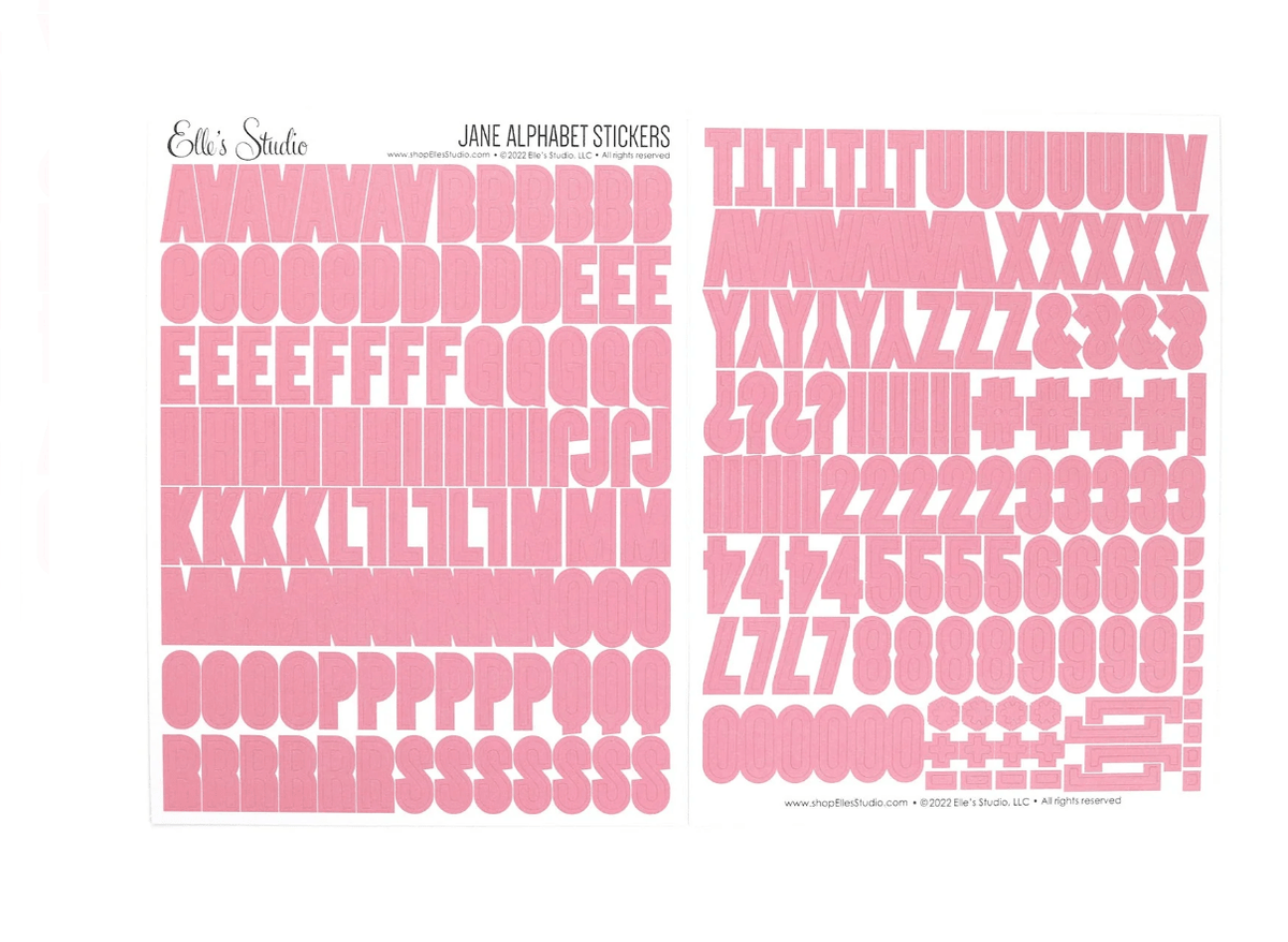 Elles Studio - Bubblegum Jane Alphabet Cardstock Stickers