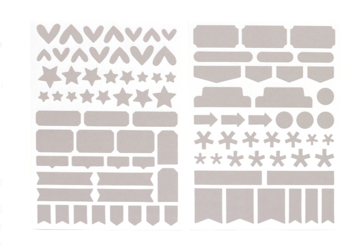 Elles Studio - Gray Cardstock Basic Shape Stickers