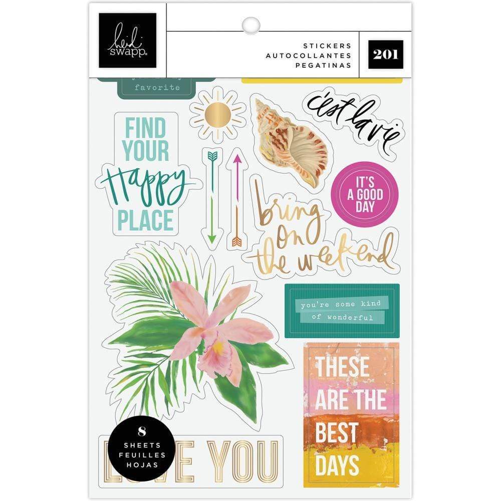 Heidi Swapp Art Walk Small Sticker Pack 201/Pkg W/Gold Foil Accents