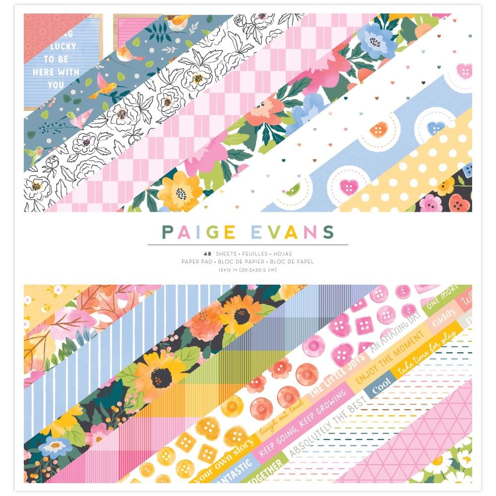 Paige Evans Garden Shoppe Single-Sided Paper Pad 12"X12" 48/Pkg