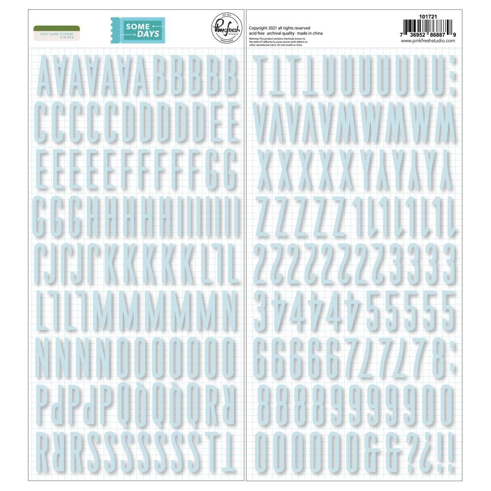 PinkFresh Puffy Alpha Stickers Blue, Some Days