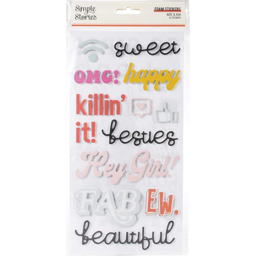 Kate & Ash Foam Stickers 62/Pkg