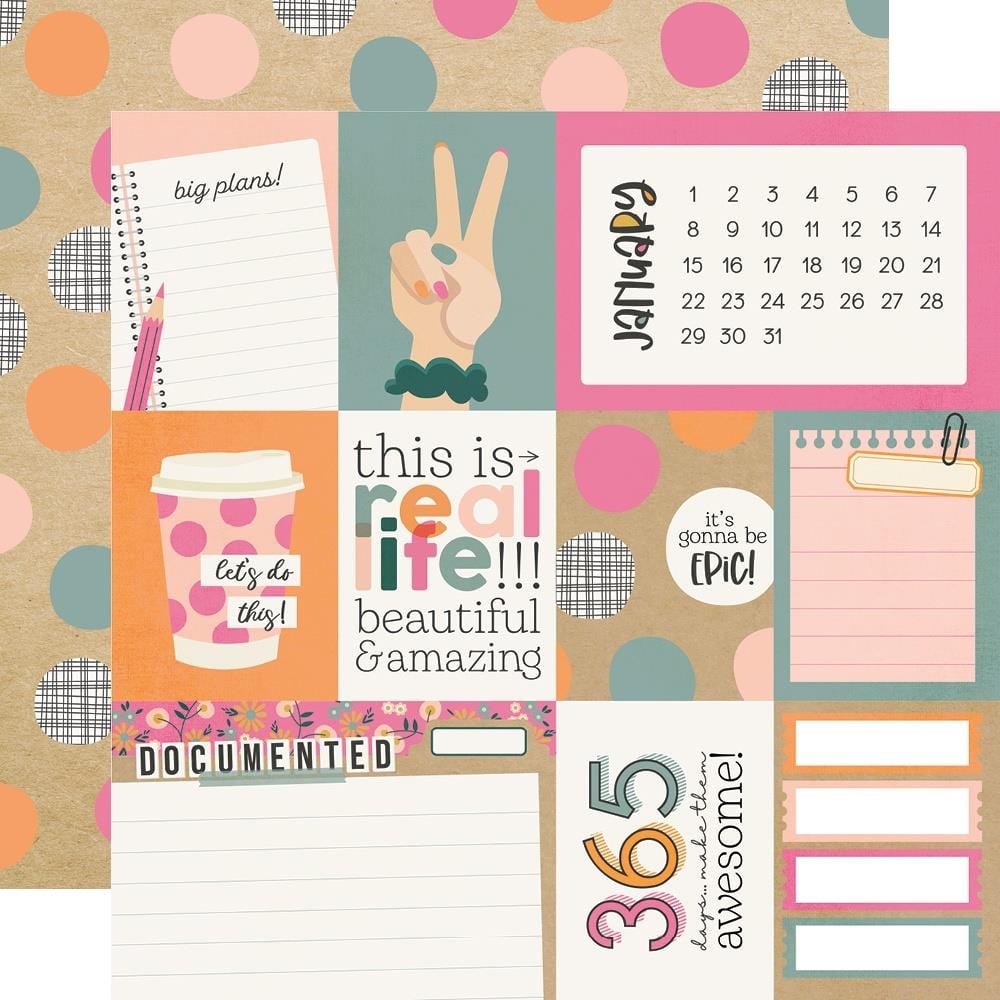 Simple Stories Good Stuff Double-Sided Cardstock 12"X12" - January
