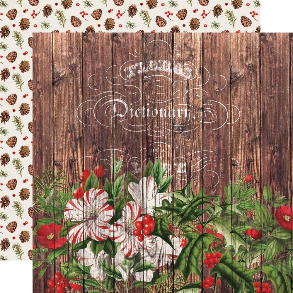 Simple Vintage Christmas Lodge Dbl-Sided Cardstock 12"X12" - Christmas