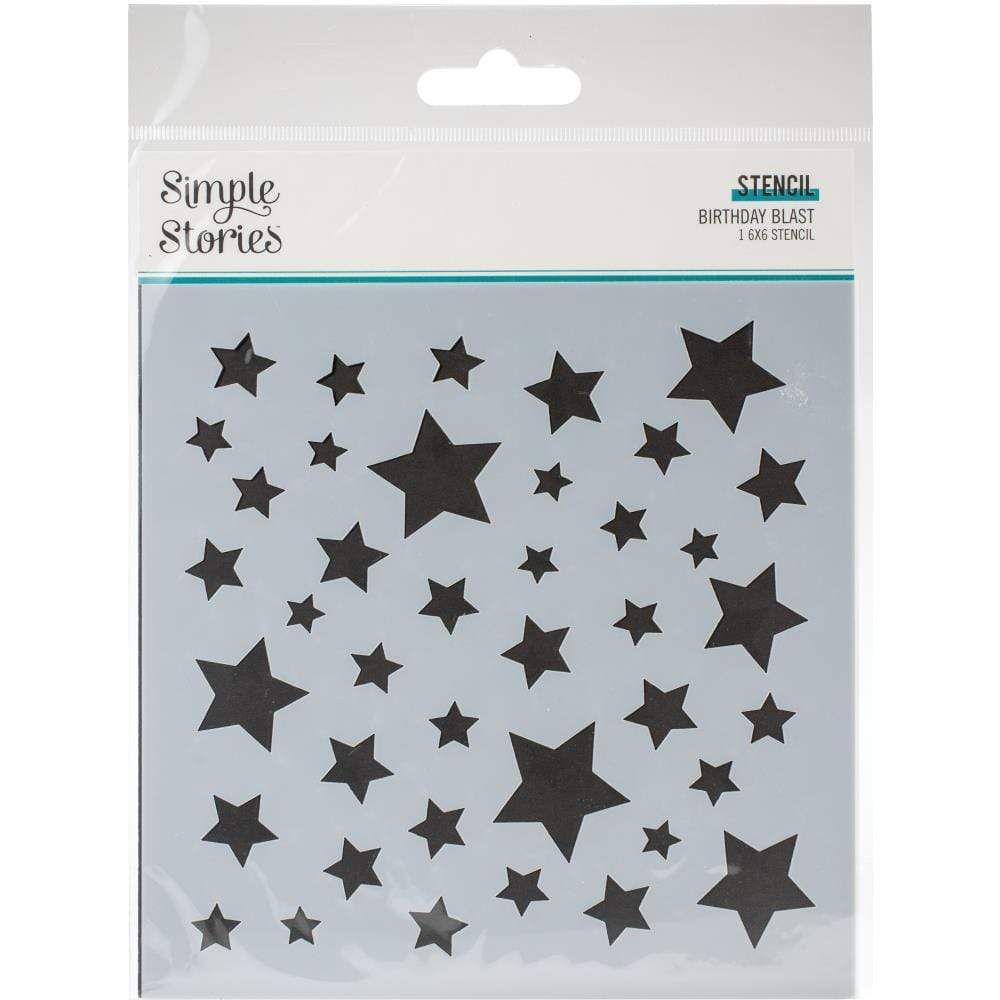 Simple Stories Birthday Blast Stencil 6"X6" Stars