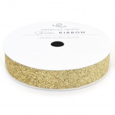 Gold Glitter Solid Ribbon Roll