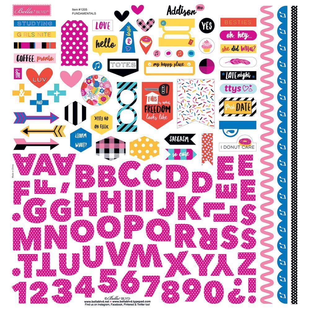 Addison Fundamentals Stickers 12"X12"