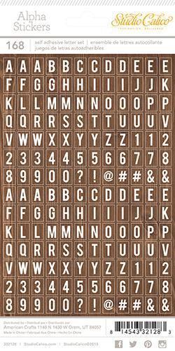 Essentials Alpha Stickers Woodgrain