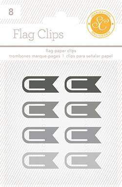 Essentials Plastic Flag Paper Clips Black and Grey