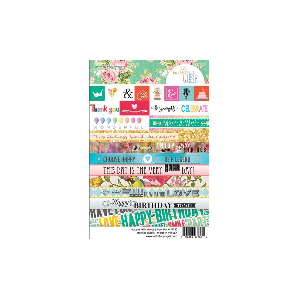 Make A Wish Words Stickers 4x6